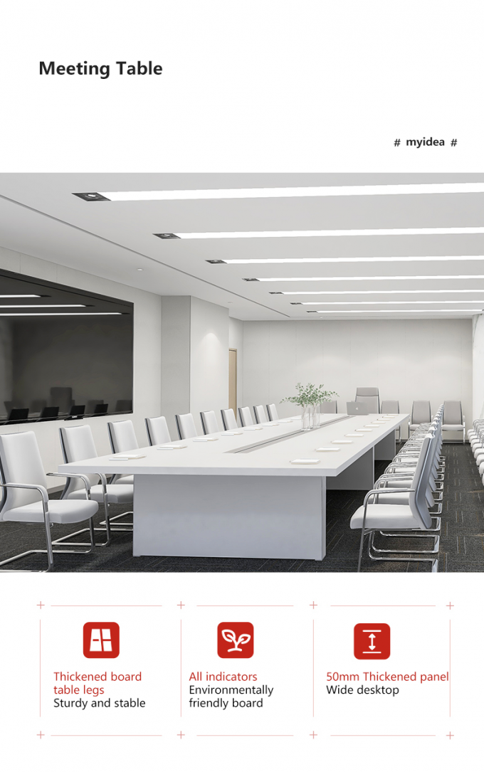 Modern Office Furniture Conference Table White Color Support customization