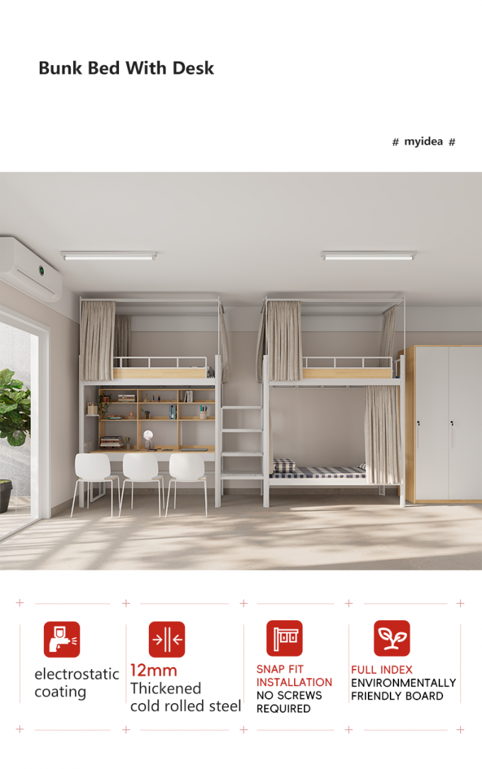 Modern Furniture Student Bunk Bed School Dormitory Bunk With Desk ...