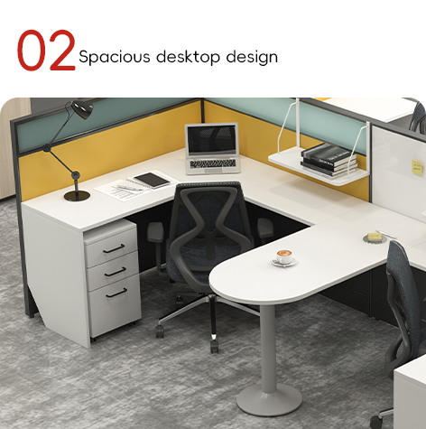 Modern 4 Person Office Furniture Staff Executive Workstation Table With ...