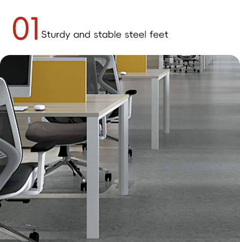 Li Series Modern Simple Nordic Oak Staff Desk Lettering Steel Foot ...