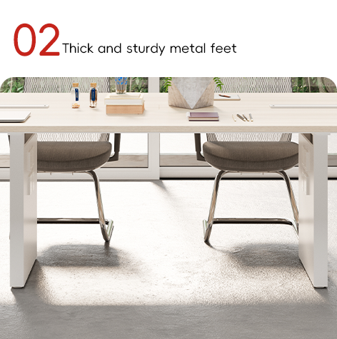 Wooden Top Modern Office Conference Table with White Color and Powder ...