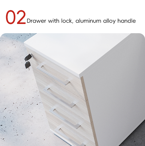 Streamlined Design Single Office Desk With Storage Cabinet for ...
