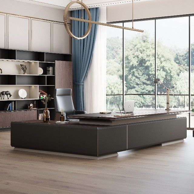 Modern Luxury Large Wooden MDF Desk Classic Boss Office Desk For ...