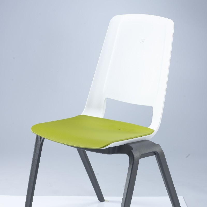 Convenient Stackable Office Chair with Soft Cushions and Compact Design